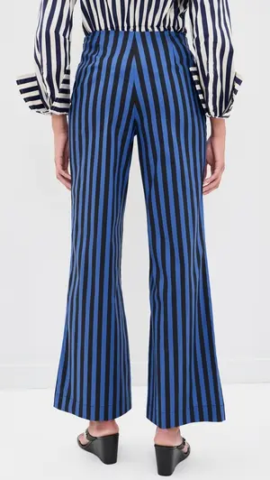 SIMONMILLER Pia Poplin Pants With Stripe Print - Cobalt Stripe