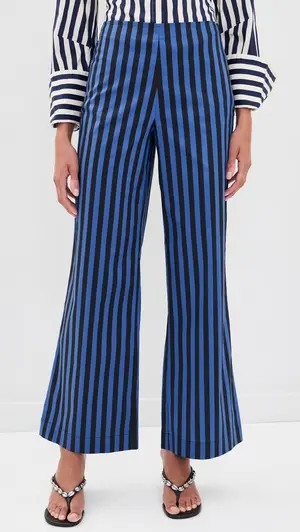 SIMONMILLER Pia Poplin Pants With Stripe Print - Cobalt Stripe