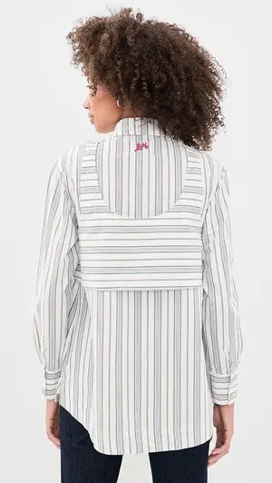 DAMSON MADDER Valeria Double Layered Button Down Shirt