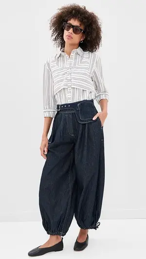 DAMSON MADDER Valeria Double Layered Button Down Shirt