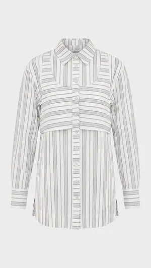 DAMSON MADDER Valeria Double Layered Button Down Shirt