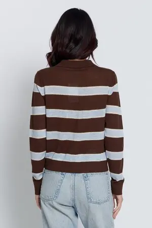 Central Park West Quinn Striped Sheer Button Up