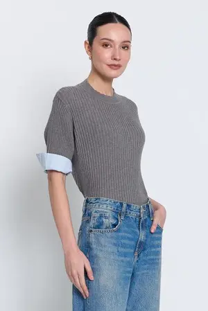 Central Park West Sienna Shirt Cuff Sweater