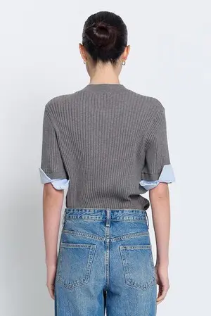 Central Park West Sienna Shirt Cuff Sweater