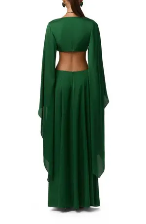 Naked Wardrobe Cutout Satin Maxi Dress