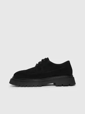 Manière De Voir Rennes Suede Derby Shoe - Black