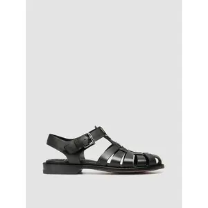 Officine Creative Woven Fisherman Leather Sandals - Black