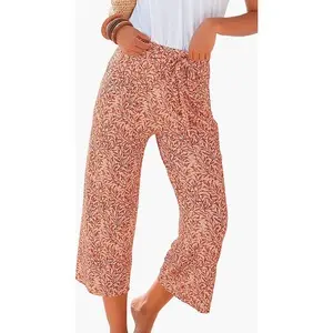 LASCANA Printed Wide Leg Cropped Culottes - Red Printed