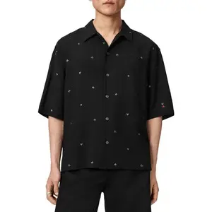 ALLSAINTS Cardsuit Camp Shirt - Black