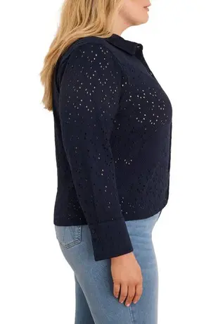 NIC+ZOE Eyelet Poplin Shirt