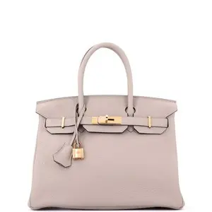 Hermès Birkin Handbag Togo With Rose Gold Hardware 30 - Grey