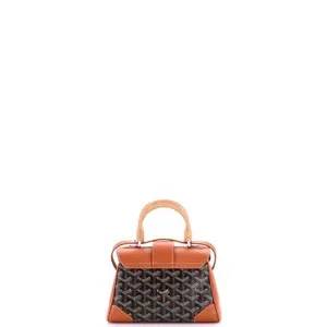 Goyard Saigon Top Handle Bag Coated Canvas With Leather Mini