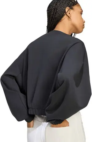 ADIDAS ORIGINALS Cropped Crewneck Sweatshirt With Sporty Stripes - Black