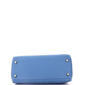Hermès Kelly Handbag Togo With Gold Hardware 28 - Blue