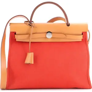 Hermès Herbag Zip Leather And Toile 31 - Red