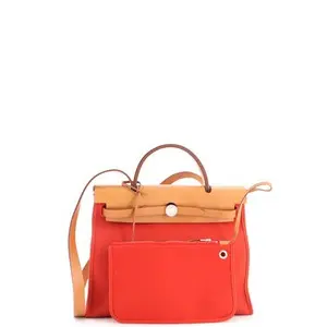Hermès Herbag Zip Leather And Toile 31