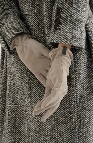 Brunello Cucinelli Suede Gloves With Monili