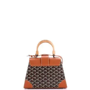 Goyard Saigon Top Handle Bag Coated Canvas With Leather Pm