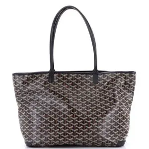 Goyard Artois Tote Coated Canvas Mm - Black