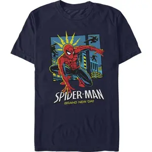SPIDER-MAN: BRAND NEW DAY Marvel Spidey Sense In Action Short Sleeve Graphic T-shirt - Navy Blue