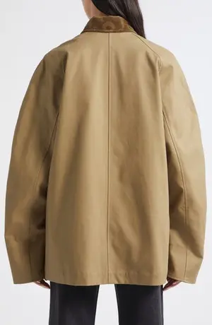 Marimekko Cotton Utility Coat With Textured Collar