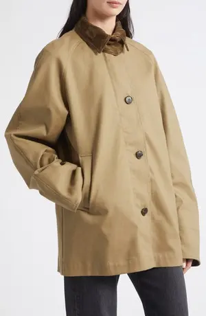 Marimekko Cotton Utility Coat With Textured Collar