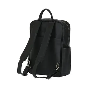 LUIS STEVEN Italian Pebble Leather Backpack - Black