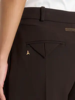 Manière De Voir Julie Tailored Twin Pleat Pants - Dark Brown