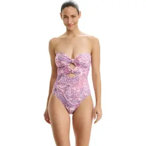 GOTTEX Bandeau One Piece Swimsuit With Cut-out Detail - Pink-multi