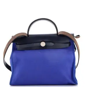 Hermès Herbag Zip Leather And Toile 31 - Blue