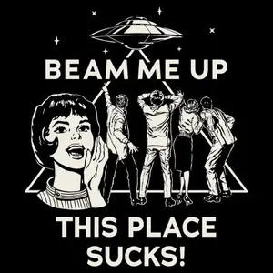 STRANGER THINGS Netflix Vintage This Place Sucks Ufo T Shirt
