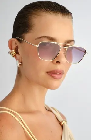 Le Specs Diametric Ii Gradient Navigator Sunglasses - Gold