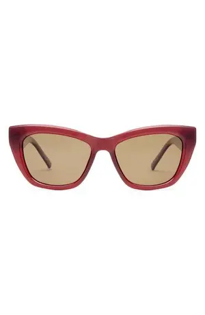 Le Specs Lumen Polarized 53mm Cat Eye Sunglasses - Cranberry