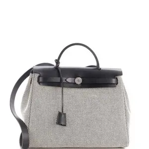 Hermès Herbag Zip Criss Viking Toile And Leather 31 - Black