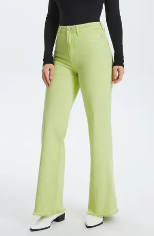 BAYEAS High Waist Wide Leg Jeans - Pistachio