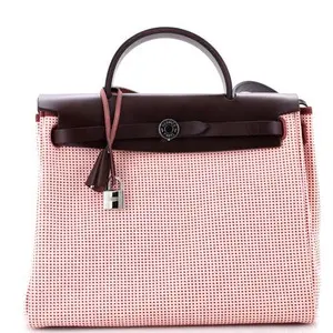 Hermès Herbag Zip Criss Viking Toile And Leather 31 - Red