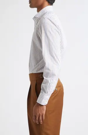Isaia Striped Egyptian Mako Cotton Shirt