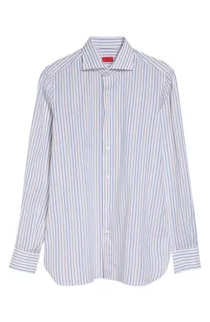 Isaia Striped Egyptian Mako Cotton Shirt