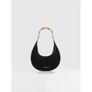 Manière De Voir Sadie -leather Crescent Bag - Black