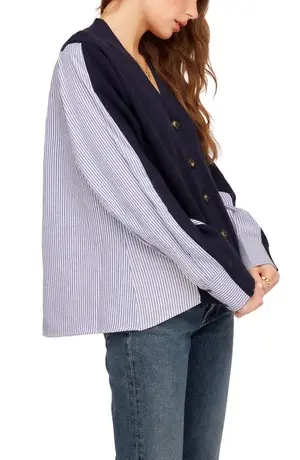 Fifteen Twenty Mixed Media V-neck Cardigan