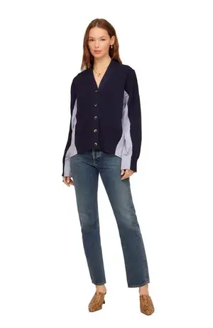 Fifteen Twenty Mixed Media V-neck Cardigan