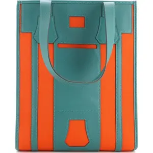Hermès Petit H Bell Tote Toile And Leather Pm - Green
