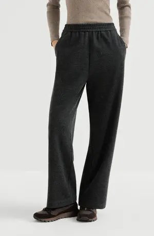 Brunello Cucinelli Cashmere Interlock Track Trousers - Anthracite