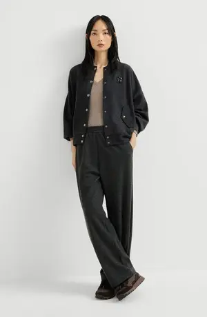Brunello Cucinelli Cashmere Interlock Track Trousers