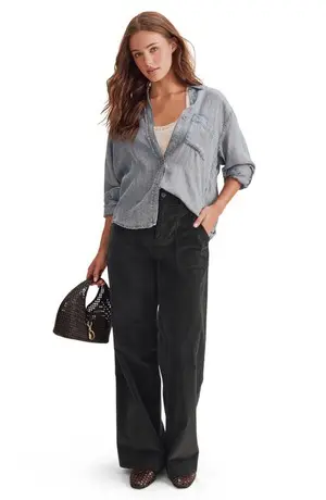 Splendid Colette Patch Pocket Wide Leg Corduroy Pants
