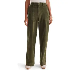Splendid Splendid Colette Patch Pocket Wide Leg Corduroy Pants Pine Green