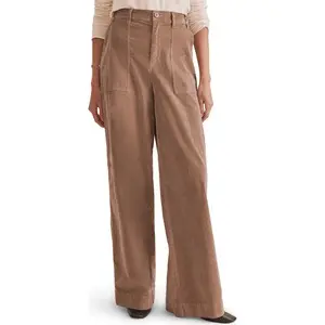 Splendid Colette Patch Pocket Wide Leg Corduroy Pants - Taupe