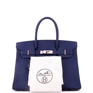 Hermès Birkin Handbag Epsom With Palladium Hardware 30 - Blue