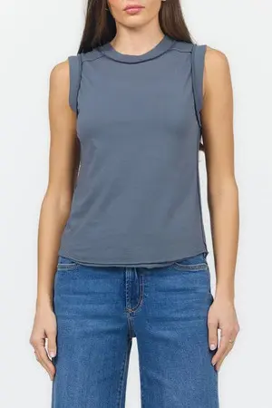 DEAR JOHN Zo Crew Neck Vintage Jersey Tank - Turbulence