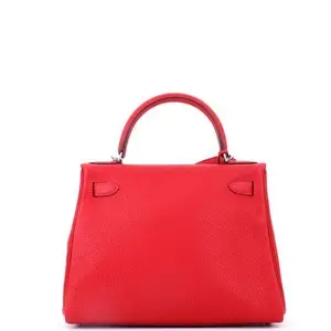 Hermès Kelly Handbag Togo With Palladium Hardware 28 - Red